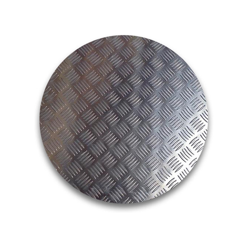 Round Non-slip chequer treadplate in aluminium - floor sheet Cut to ...